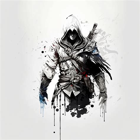 Assassin Tattoo Design White Background Png File Download High