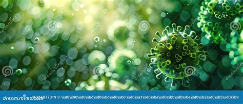 Green Virus Under A Microscope Stock Illustration Illustration Of Life Scientific 315877319