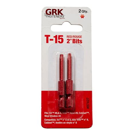 Grk Grk T 15 2 Inch Carded Bit In Red 2pcs The Home Depot Canada