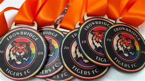 Amazing Colour Wooden Medals Made For Trowbridge Tigers Fc Simon Fennell