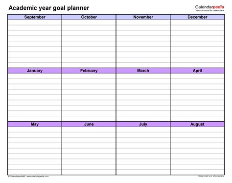 Free Academic Year Planners In Pdf Format 36 Templates