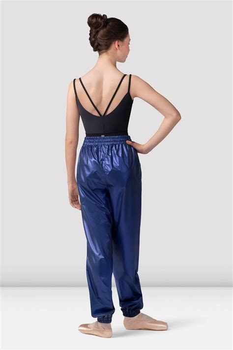 Ladies Mirella Zephyr Metallic Ripstop Trousers Blue Bloch Dance Us