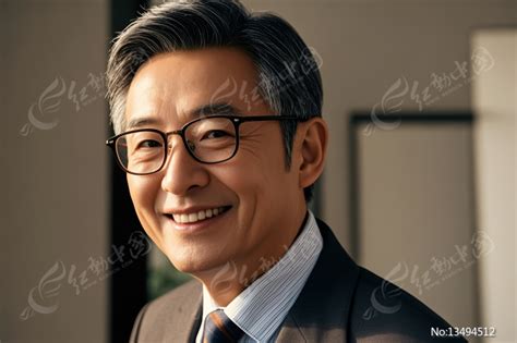穿着西装打领带的微笑的亚洲男子在窗前图片下载红动中国
