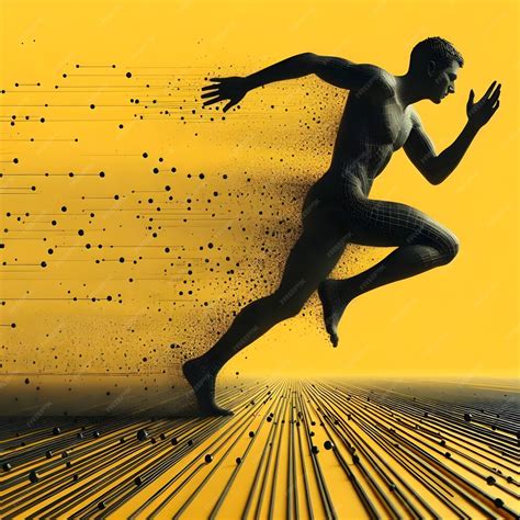 Man Runing Yellow Background Premium Ai Generated Image