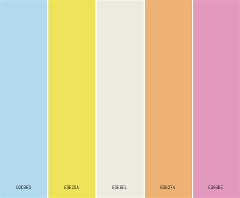 Pretty Pastel Sunset Pastel Color Palettes