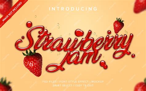 Premium Psd Strawberry Jam 3d Font Style Effect Template