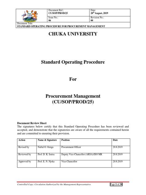 25 Sop Procurement Department Pdf Pdf Procurement Risk