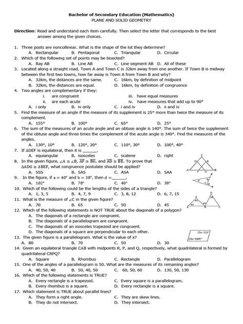 Plane Solid Geometry 24 25 2 Pdf Rectangle Triangle