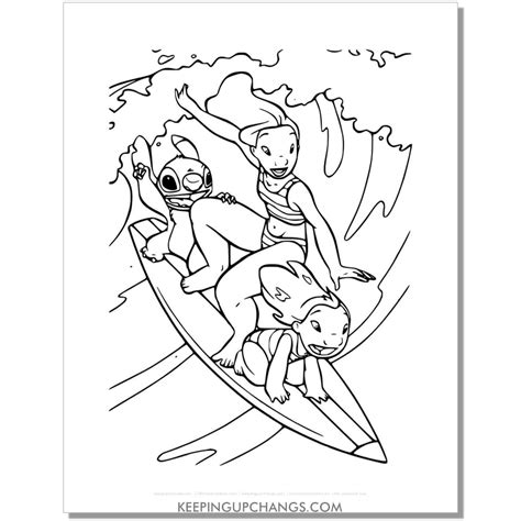 Lilo And Stitch Hula Coloring Pages Printable Lilo And Stitch Coloring