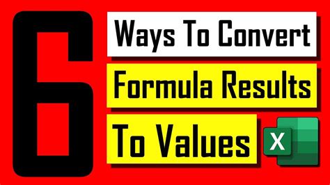 How To Convert Formula To Value In Excel Table