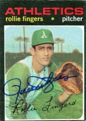 1971 Topps Rollie Fingers Baseball Autographed Trading Card Baseball Cards Baseball Cards For