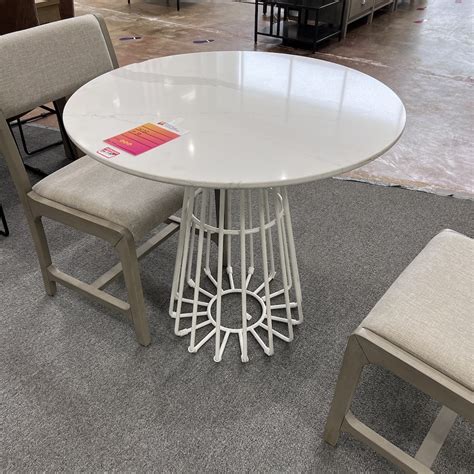 32 White Stone Round Cafe Table With Whip Base Office Furniture