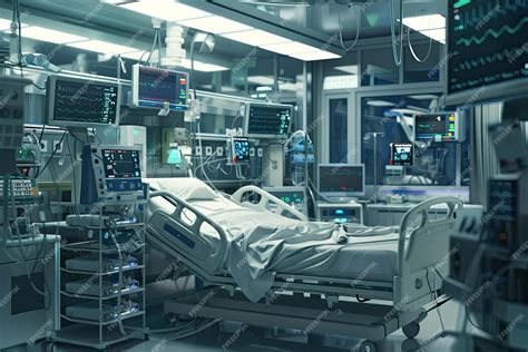 Premium Photo Icu Room Filled With Medical Equipment And Monitors