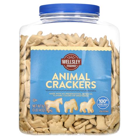 Wellsley Farms All Natural Animal Crackers Kosher 62 Oz Tub