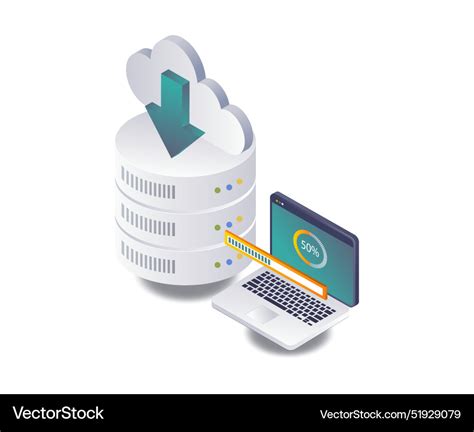 Analyzing Database Storage Performance In Cloud Vector Image