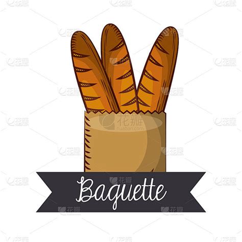 法棍面包的烘焙矢量设计