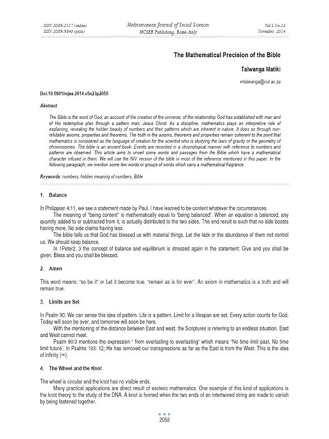 The Mathematical Precision Of The Bible Pdf Bible Jesus