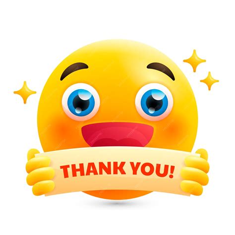 Gracias Por La Ilustración Del Emoji Vector Premium