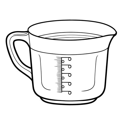 Practical Measuring Cup Outline Icon In Vector Format For Kitchen