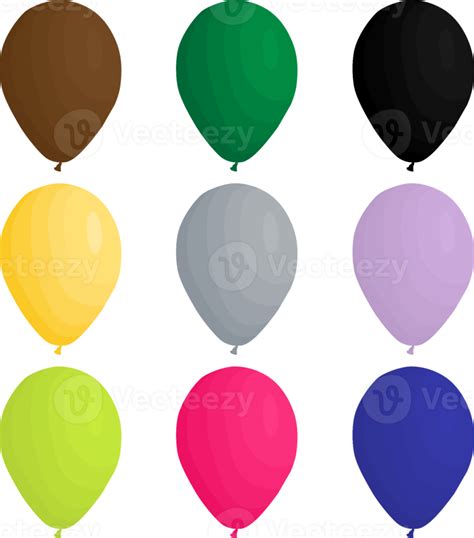 Gran Conjunto De Diferentes Tipos De Globos De Goma Inflables 17373232 Png