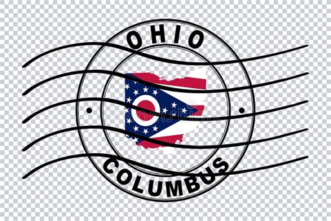 Map Of Ohio Postal Passport Stamp Travel Stamp Stock Illustration