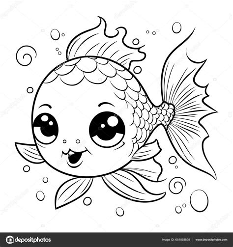 Coloring Pages Fish Bubbles