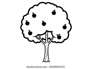 Apple Tree Clip Art Black And White