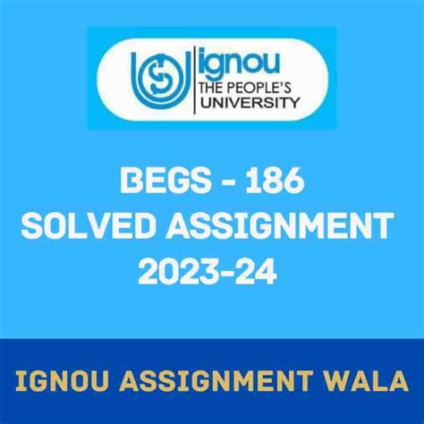 Ignou Begs 186 Solved Assignment 2023 24 Ignou Assignment Wala