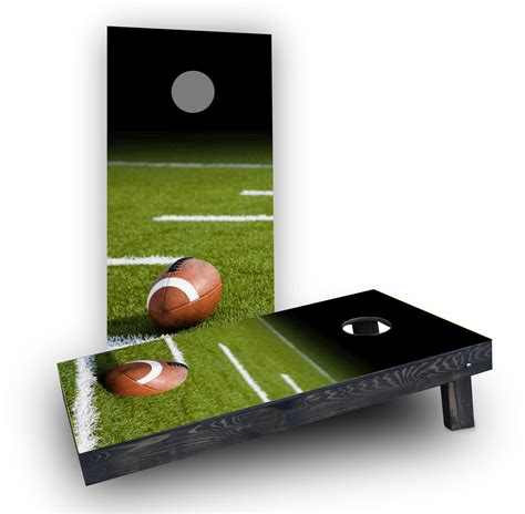 Custom Cornhole Boards Football Field With Ball Cornhole Game Set
