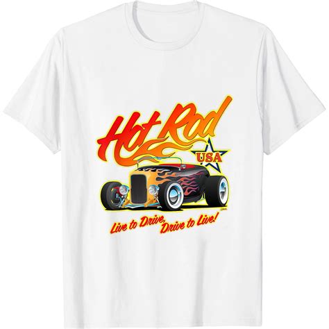 Hot Rod Usa Vintage Style Hotrod Car Nostalgia Design Womens T Shirt White