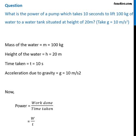 What Is Power Definition Si Units Other Units Teachoo Science