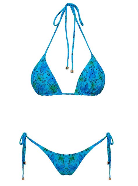 Nevaeh Triangle Bikini Top Blue Floral Princess Polly Usa