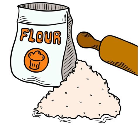 Premium Vector Illustration Of A Flour Bag With A Rolling Pin On A