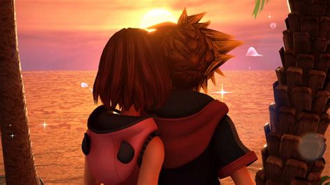 Kingdom Hearts Kairi And Sora Sunset