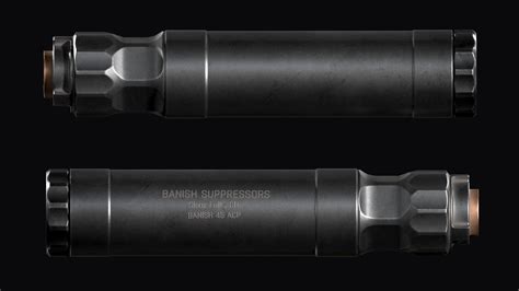 3d Model Silencer Banish 45 Acp 9x19 Mm Vr Ar Low Poly Cgtrader