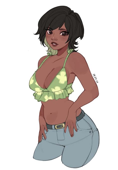 Rule 34 Andrea Kamii Momoru Breasts Brown Skin Cute Girl Female Green Scales Kamii Momoru