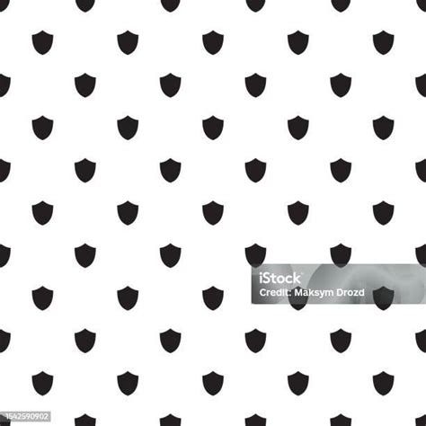 Shield Seamless Pattern Security Shield Protection Vector Geometric