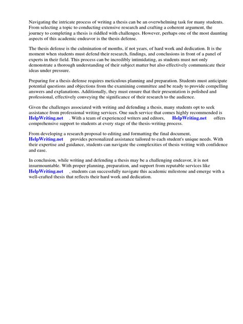 How A Thesis Defense Works Pdf Thesis Expert