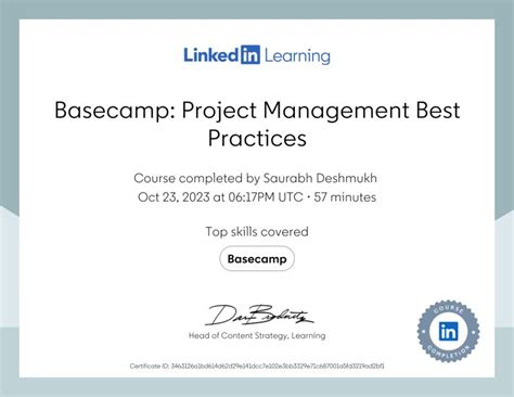 saurabh deshmukh on linkedin certificate of completion