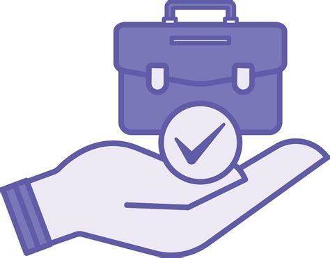 Colored Employment Icon Illustration Work Briefcase On Human Hand