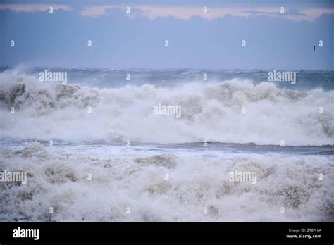 Raging Huge Waves During An Incredibly Powerful Storm In The Black Sea