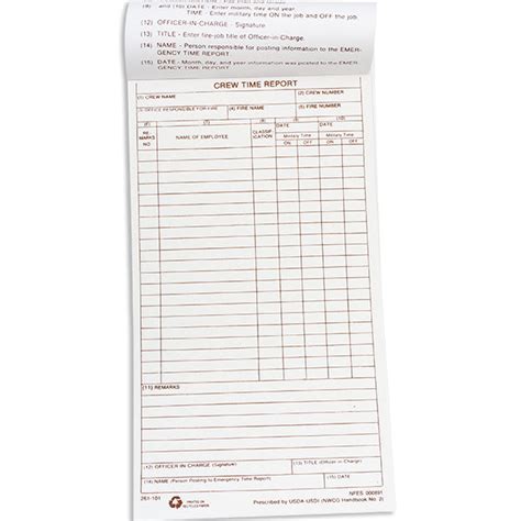 Crew Time Report Sf 261 578 Nfes 000891