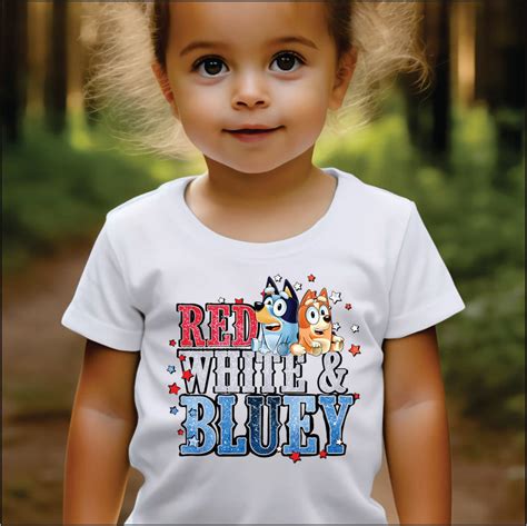 Red White And Bluey Dtf Transfer Sweet Tee Transfers