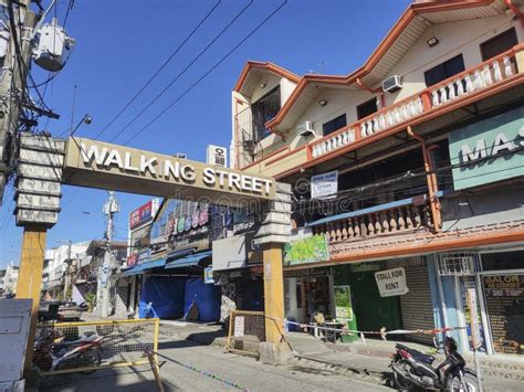 View Of Walking Street In Angeles City Philippines Editorial