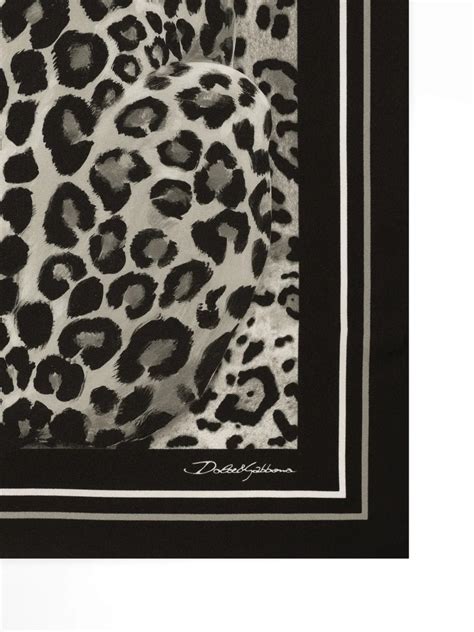 Dolce And Gabbana Silk Leopard Print Scarf In Multicolor Modesens