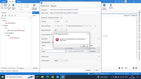 Error With Request Wizard Activities Uipath Community Forum