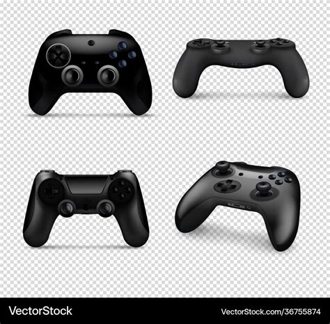 Controller Realistisches Monochrom Set Lizenzfreier Vektor