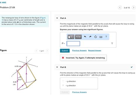Solved Problem 2769 3 Of 15 The Rectangular Loop Of Wire