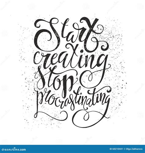 Stop Procrastination Stock Vector Illustration Of Inspire 60210441