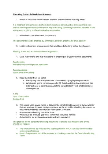 Checking Protocols Teaching Resources